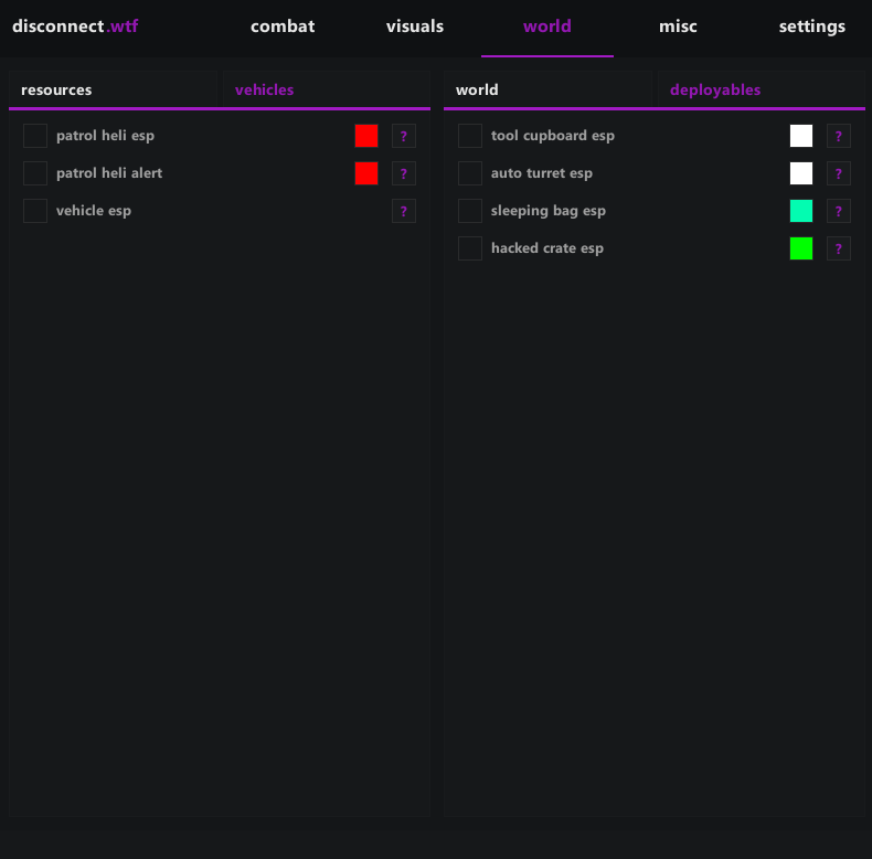 Buy Disconnect Internal Rust Cheat, Pslient, Chams, Desync Buy Disconnect Internal Rust Cheat, Pslient, Chams, Desync