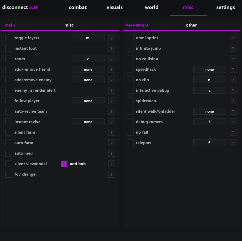 Buy Disconnect Internal Cheat, Pslient, Chams, Desync | Rust | CheatVault